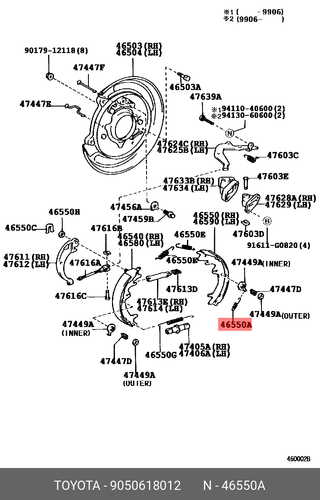 Genuine OE brake shoe spring, 9050618012 for TOYOTA 90506-18012 | eBay.de