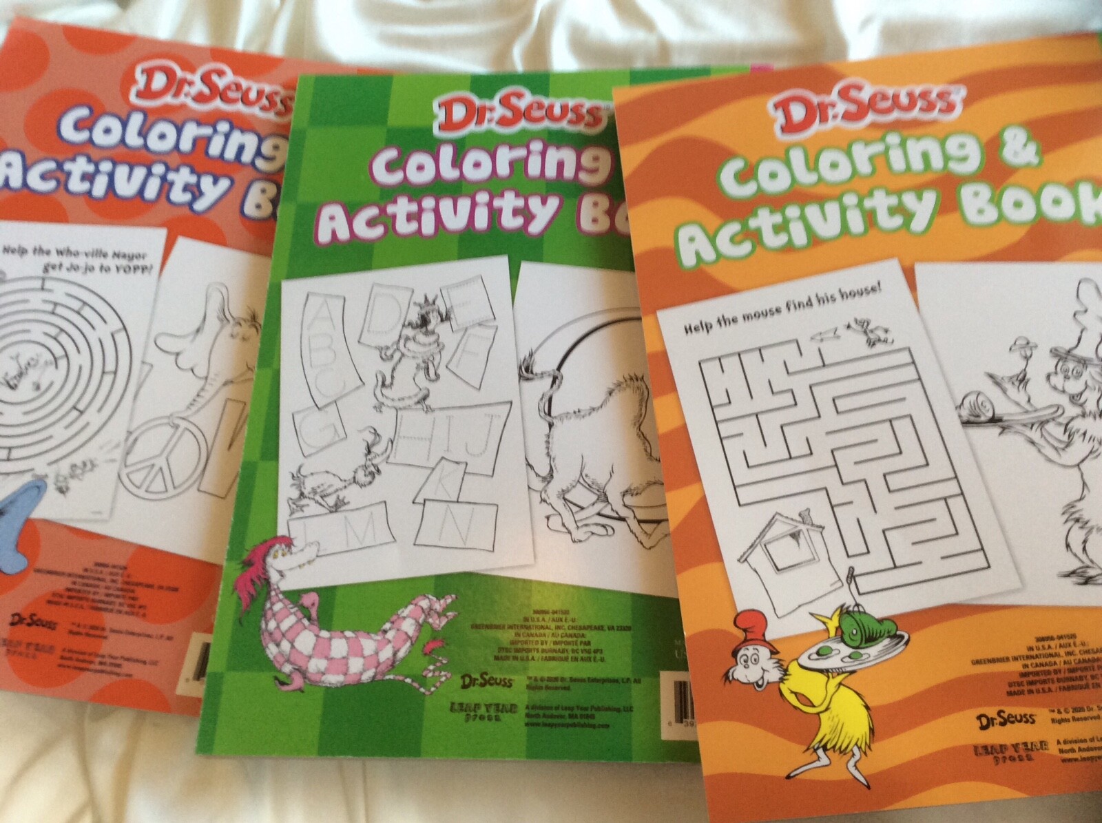 3 Dr Seuss Coloring Activity Books Homeschool Horton Hears Green Eggs ...