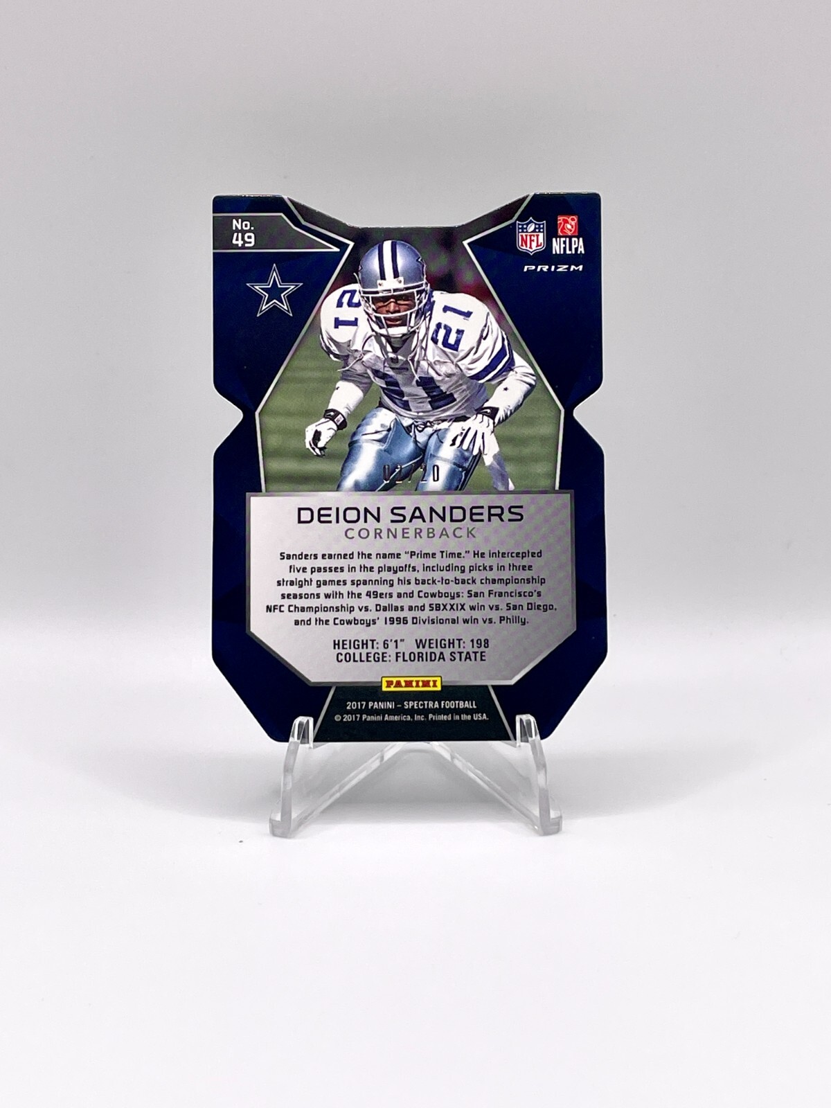 Deion Sanders 2017 Spectra SSP Neon Green RARE #/20 Die-Cut "NEON DEION ...