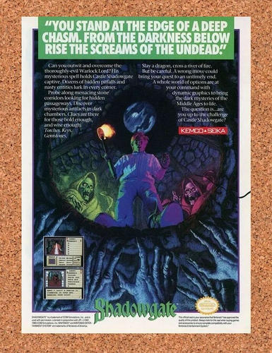 Shadowgate NES Original 1989 Ad Authentic Nintendo Video Game | eBay