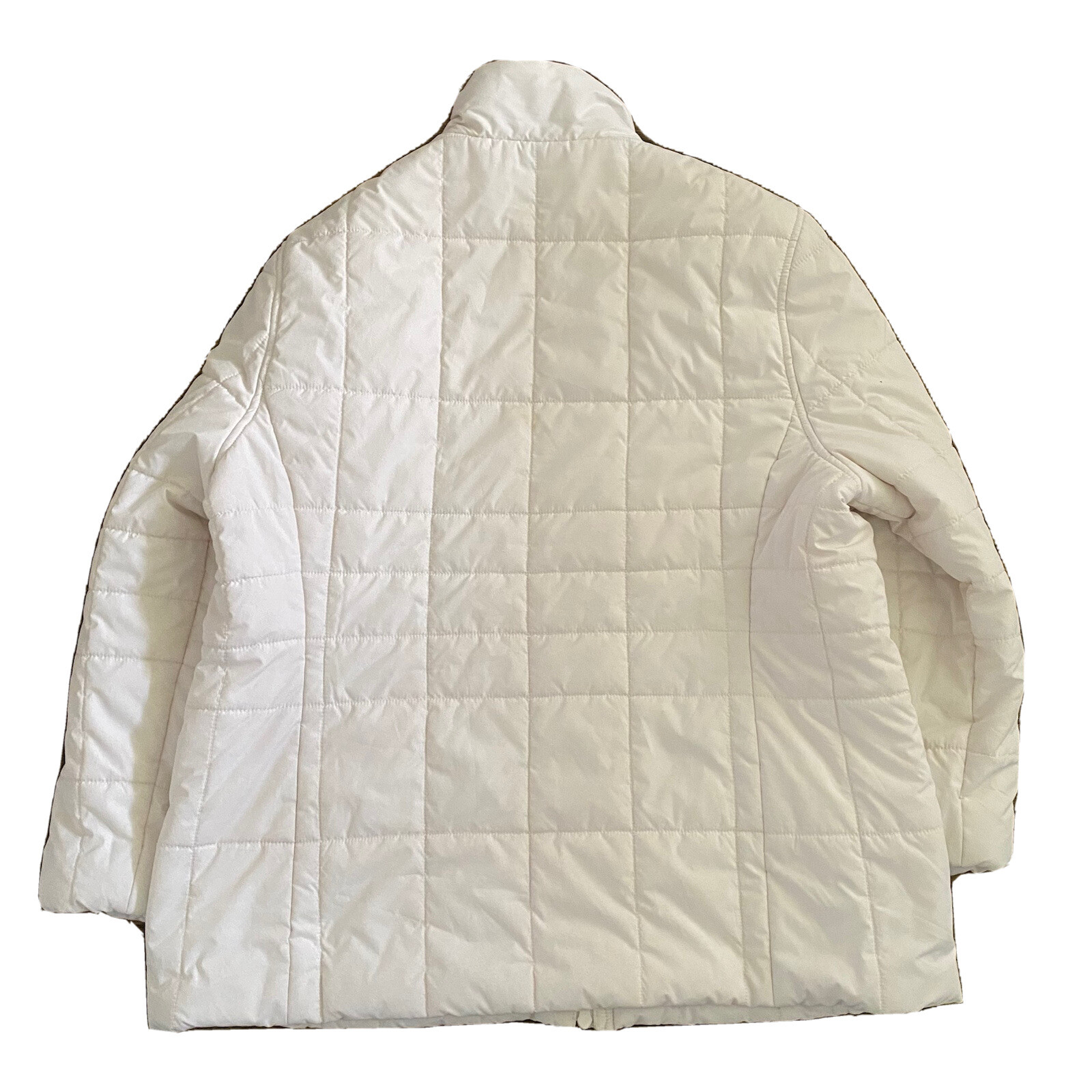 BMW White Full Zip Puffer Jacket Long Sleeve Nylon Lo… - Gem
