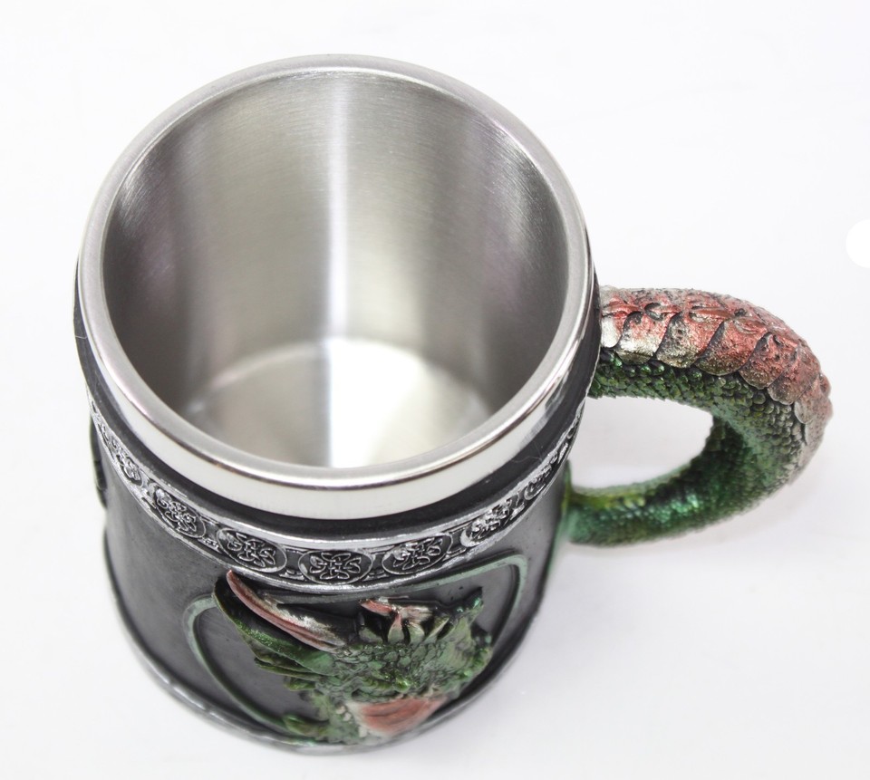 Green Royal Dragon Mug Serpent Handle Medieval Collectible Home Decor ...