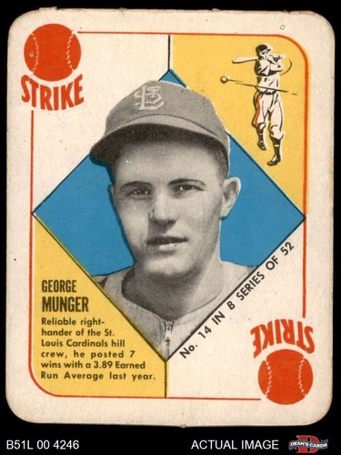 1951 Topps Blue Back #14 Red Munger Cardinals 4.5 - VG/EX+ | eBay