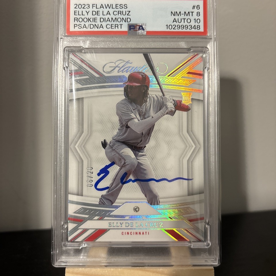 2023 Flawless Elly De La Cruz Rookie Diamond IP On Card Auto 6/20 PSA 8 ...