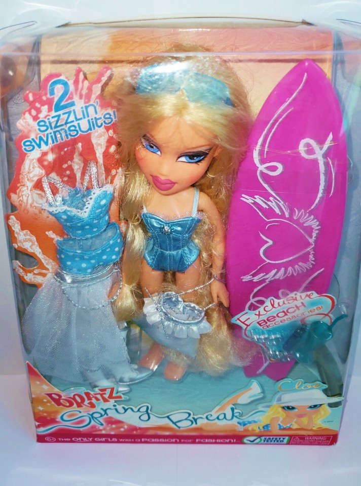 BRATZ SPRING BREAK Beach 2013 DOLL Fashion Set CLOE HOT Pink SURFBOARD ...