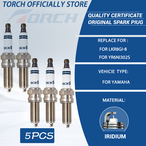 5PCS Spark Plug TORCH9 for NGK 95079/LKR8GI-8 92607/ILKR8P8 Spark Plug ...