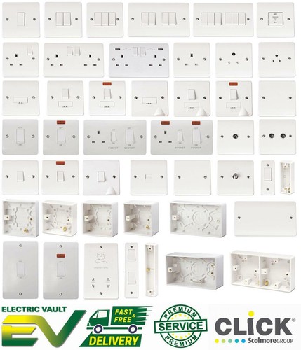 Click Mode White Moulded Light Switches & Sockets - Full Range 20 Year ...