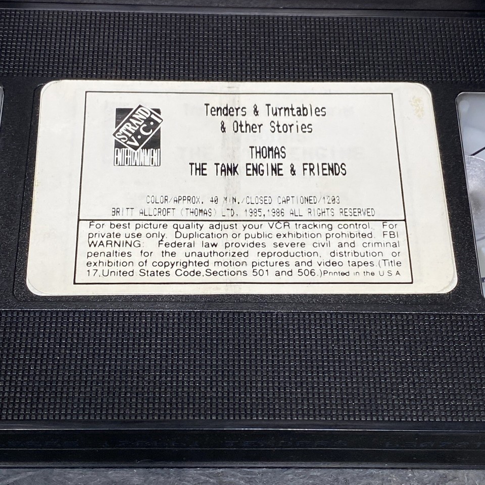 Thomas the Tank Engine Tenders and Turntables VHS Tape 1989 Train ...