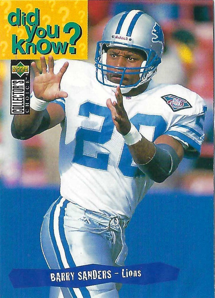 1995 Upper Deck Collector's Choice Barry Sanders - Detroit Lions | eBay