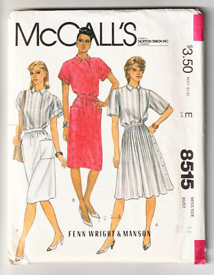 McCalls 8515 Shirt-Skirt-Culottes-Skort Sz 14 Vintage 1983 Sewing ...
