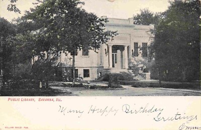 Public Library Savanna Illinois 1907 postcard | eBay
