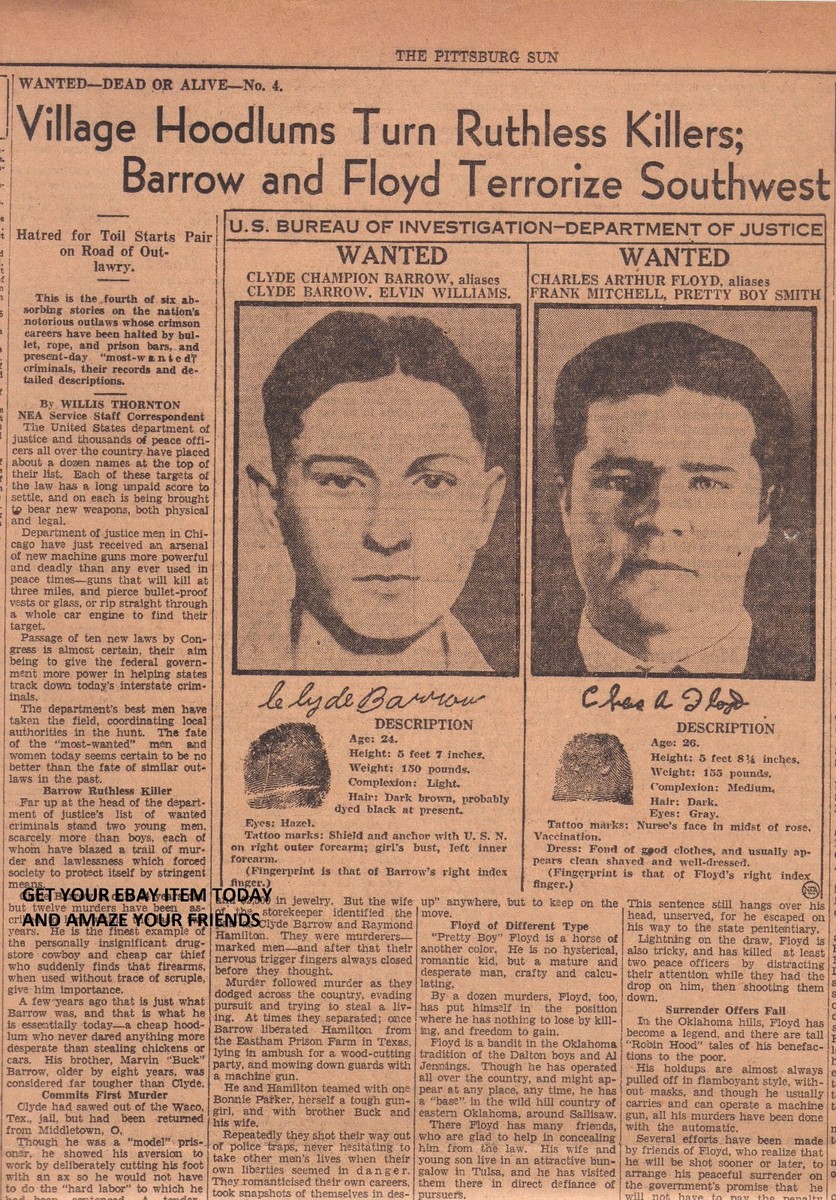 Clyde Barrow Tattoos