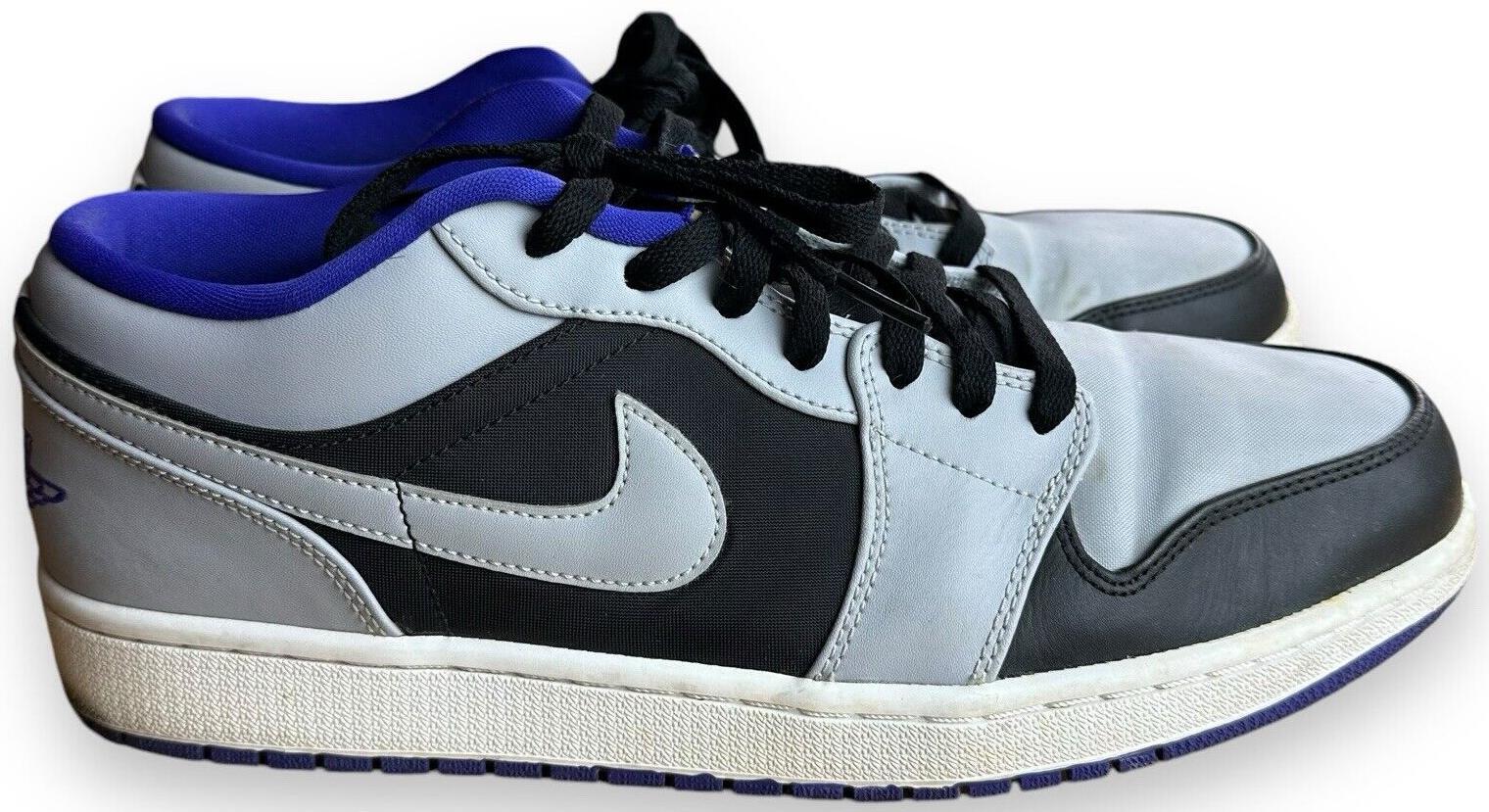 Size 13 - Air Jordan 1 Low Black Concord Wolf Grey for sale online | eBay