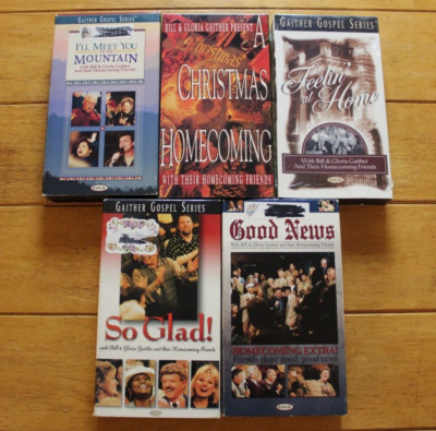 GAITHER GOSPEL VHS LOT OF 5 - HOMECOMING, CHRISTMAS, BILL GAITHER VOCAL ...