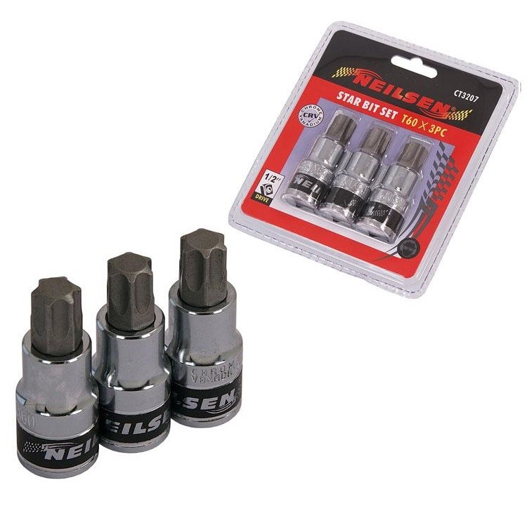 3pc T60 TORX BIT SET 1/2" Drive by NEILSEN TOOLS CT3207 | eBay UK