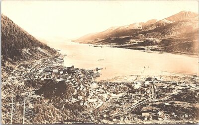 RPPC Aerial View of Juneau and Gastineau Channel Alaska early 1900s | eBay