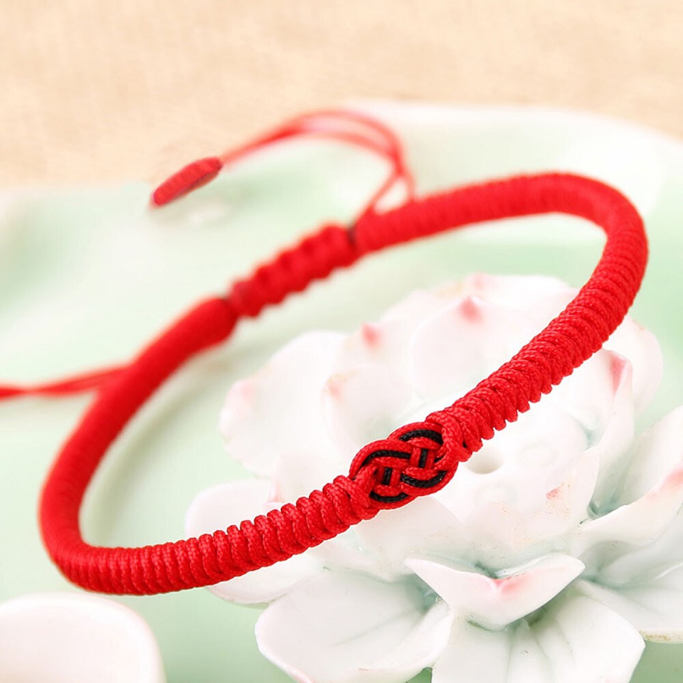 Tibetan Buddhist Handmade Chinese Knots Lucky Bracelet Wrist Red Rope ...