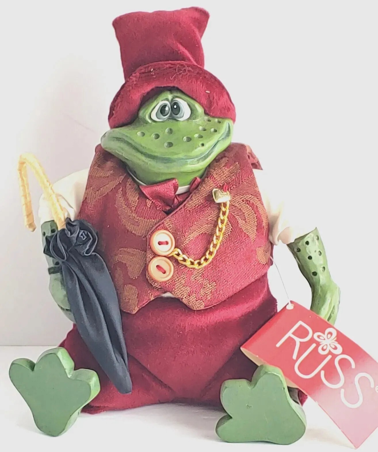 Russ Berrie 6" Sitting Frog Figurine "Leopold" Kathleen Kelly Li'L ...