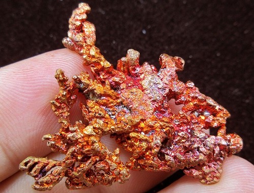 11g iridescent Native Copper crystal mineral specimen from HuBei,China ...