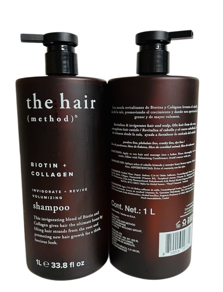 2-Pack The Hair Method ~ Volumizing Shampoo with Biotin & Collagen 33.8 ...
