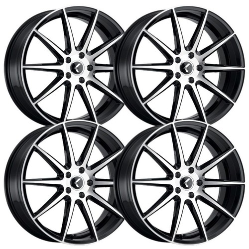 (Set-4) Kraze Cosmos 20x8.5 5x108 38mm Black Machined Wheels Rims 20 ...