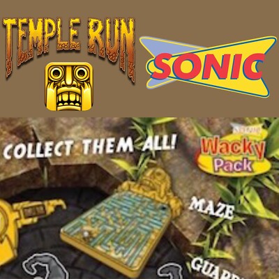 (RARE) Sonic Wacky Pack kids meal toy Temple Run Maze 2015 Happy Meal ...