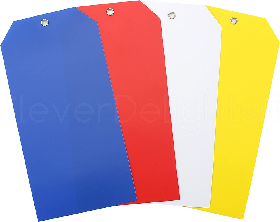 Large Plastic Tags - 6.25″ X 3.125″ - 100 Pack 25 per Color | eBay
