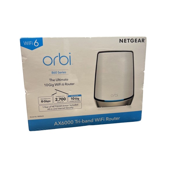 NETGEAR Orbi AX6000 Tri-Band Mesh Wi-Fi Router - White (RBR860S-100NAS ...