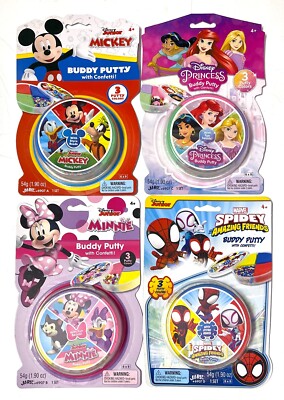 4 Pc Disney Mickey and Minnie Buddy Putty Set with Confetti 6"x9" 3 ...