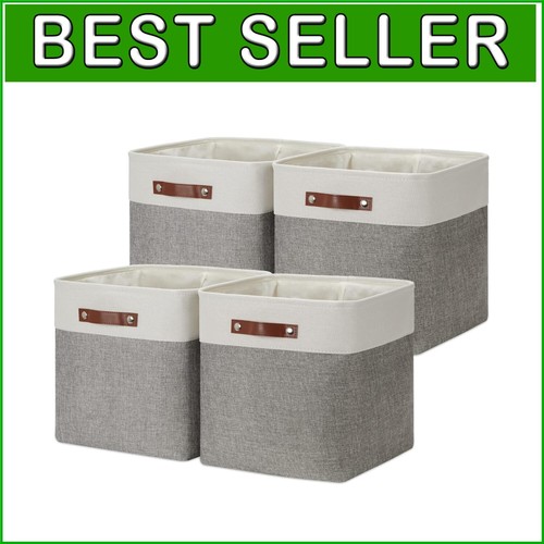 Elegant 13-Inch Foldable Linen Storage Cubes - 4 Pack for Stylish ...