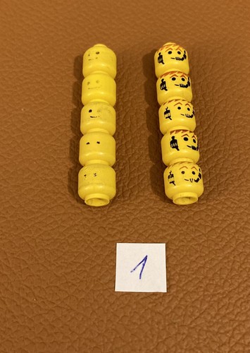 Lego vintage minifig 10 têtes 3626ap01 & 3626bp69 usées et abimées Lot ...