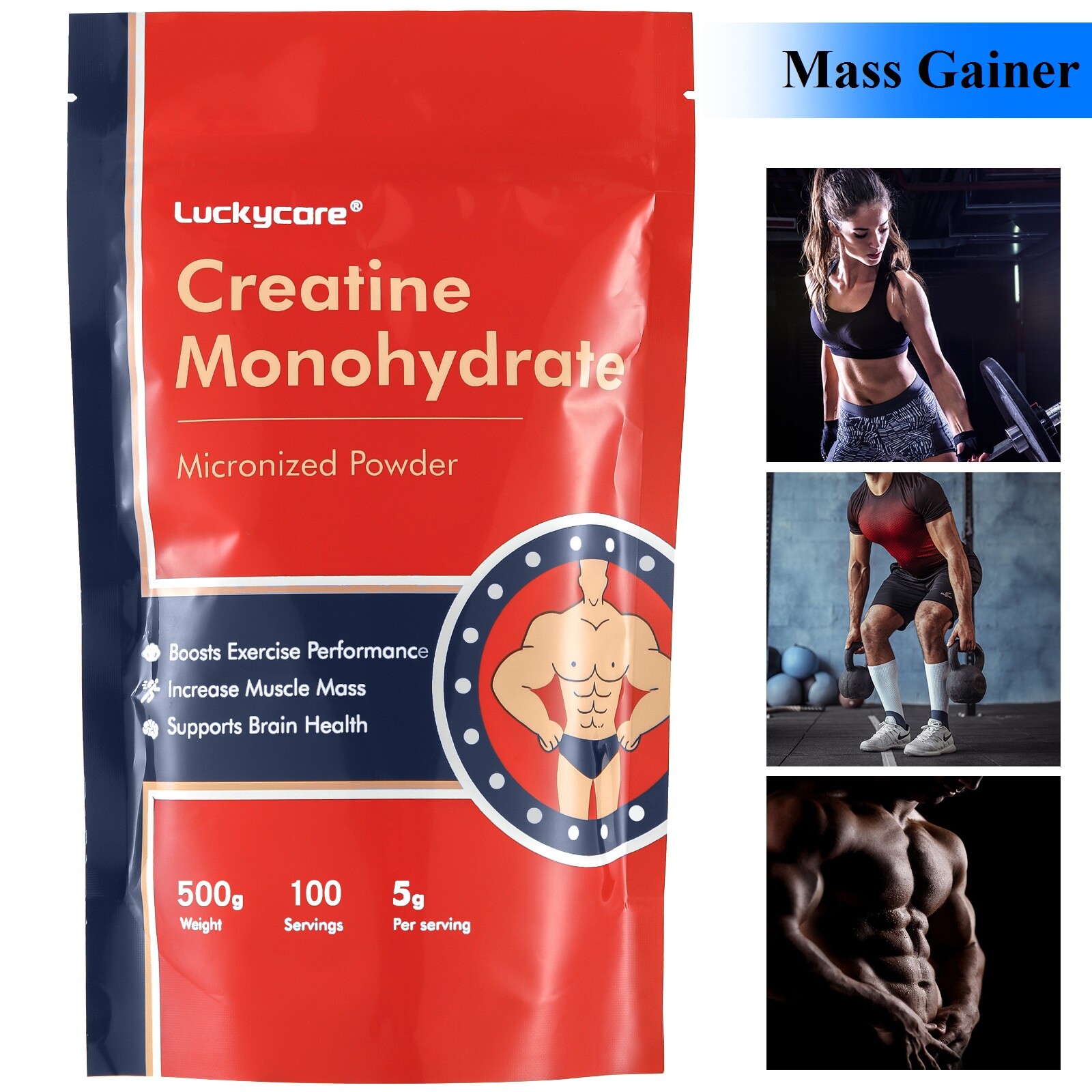 Creatine Monohydrate, Mass Gainer Protein Powder Easily Mix Gain Muscle ...