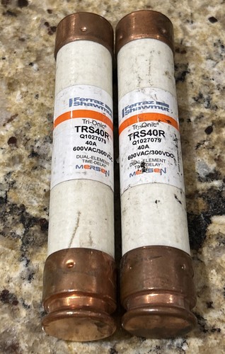 (2)- FERRAZ SHAWMUT MERSEN TIME DELAY TRS40R 600VAC FUSES. | eBay