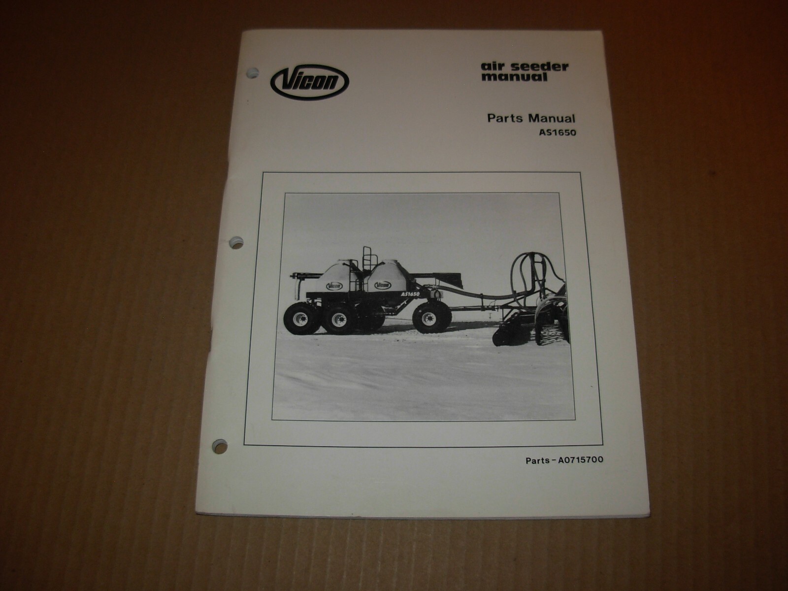 Vicon AS1650 Air Seeder Parts Manual for 67016 Series Machines | eBay