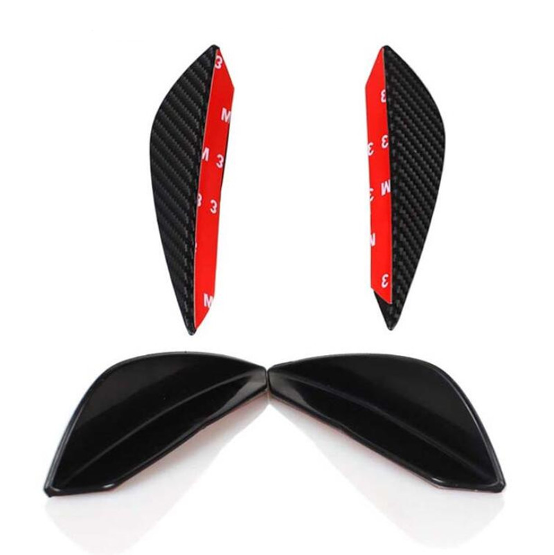 4 Pcs Rubber Carbon Fiber Style Car Front Bumper Fins Lip Canards ...
