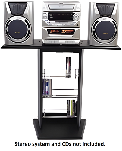 Wood Technology MS-80 Stereo Boombox Stand Shelf Rack Holds 80 CDs ...