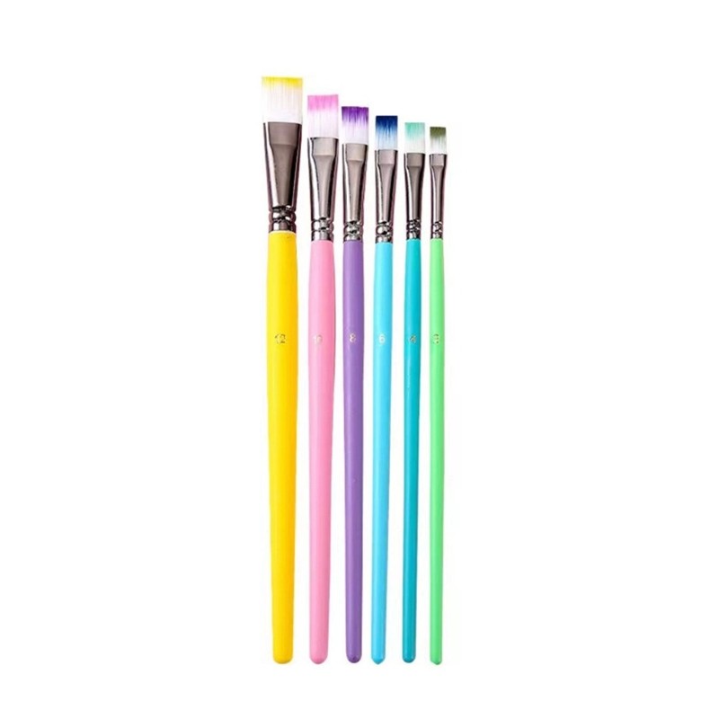 Paint Brush, 6Pcs Round Pointed Tip Paintbrushes Nylon Hair Artist ...