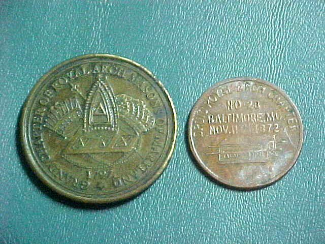 Lot of 4 Masons Challange Coins~Tokens w/ Druid One Penny -Maryland ...