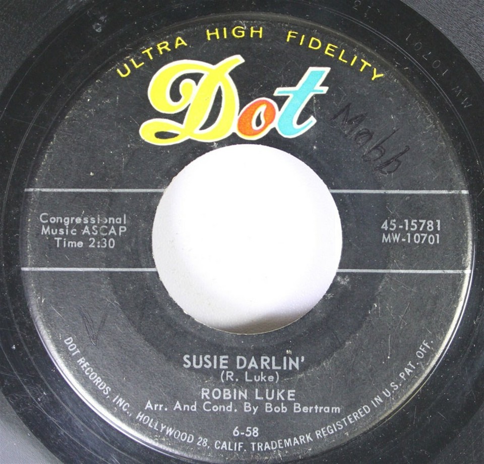 50'S & 60'S 45 Robin Luke - Living'S Loving You / Susie Darlin' On Dot ...