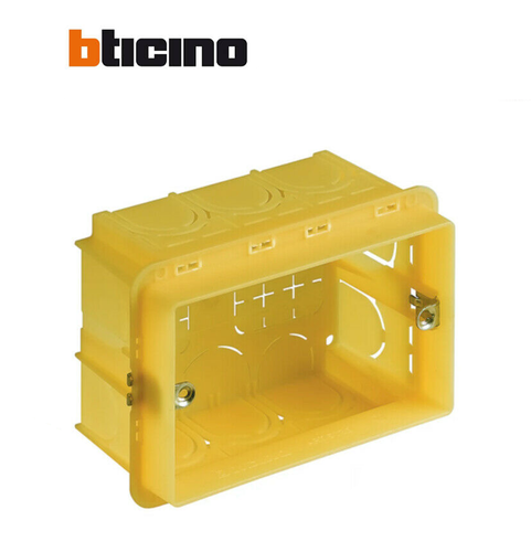 CASSETTA DA INCASSO MURO PORTAFRUTTI 3 POSTI BTICINO 503E CONFEZIONE DA ...