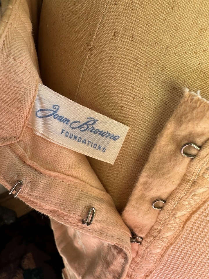 Girdle 1950 Peach Satin Panels Cotton/rayon Garters 30” Waist PIN-UP ...