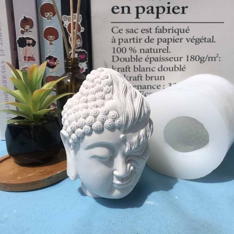 Silicone Mold Buddha Demon Statue Good Evil Zen Soap Candle Cement ...