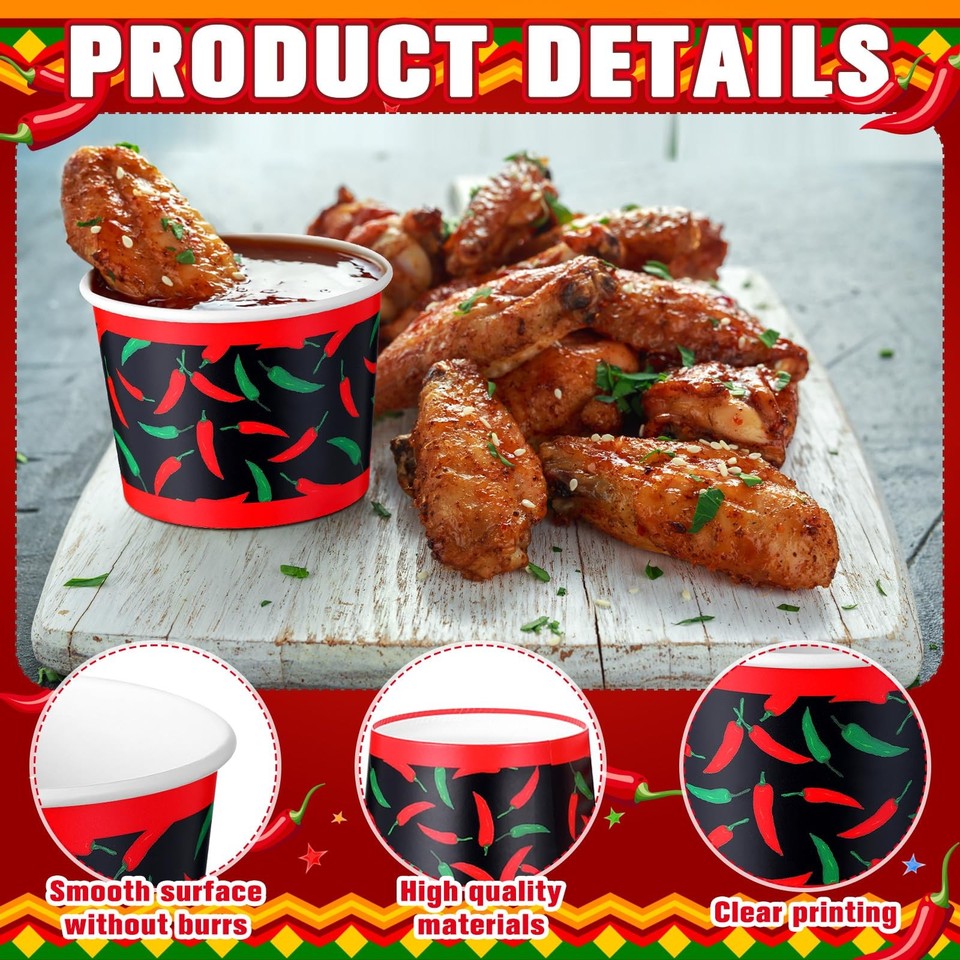 100 Pcs Chili Cook off Tasting Cups Small Disposable Paper Bowls Chili ...