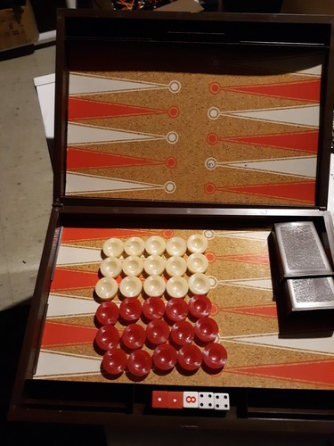 Vintage Backgammon Red and Cream Tournament 1" x 1/4" Checkers Plastic ...