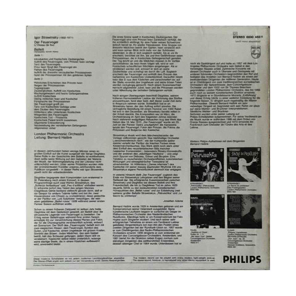 Stravinsky, Haitink ‎LP Der Feuervogel (L'Oiseau De Feu) New ‎ | eBay
