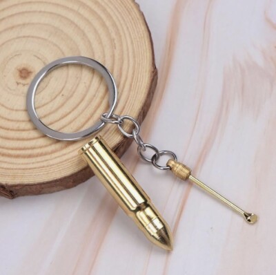 Gold Bullet Keychain Necklace Guns Bullets Key Chain Jewelry Ornament ...