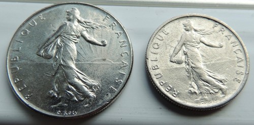France Franc Coin Lot of 2, 1999 1 One Franc, 1968 1/2 Franc | eBay