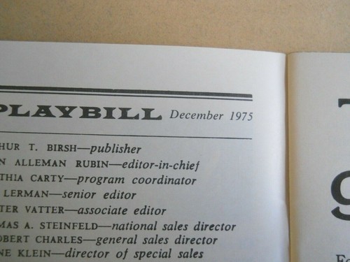 December 1975 - The Cort Theatre Playbill - The Magic Show - Lisa ...