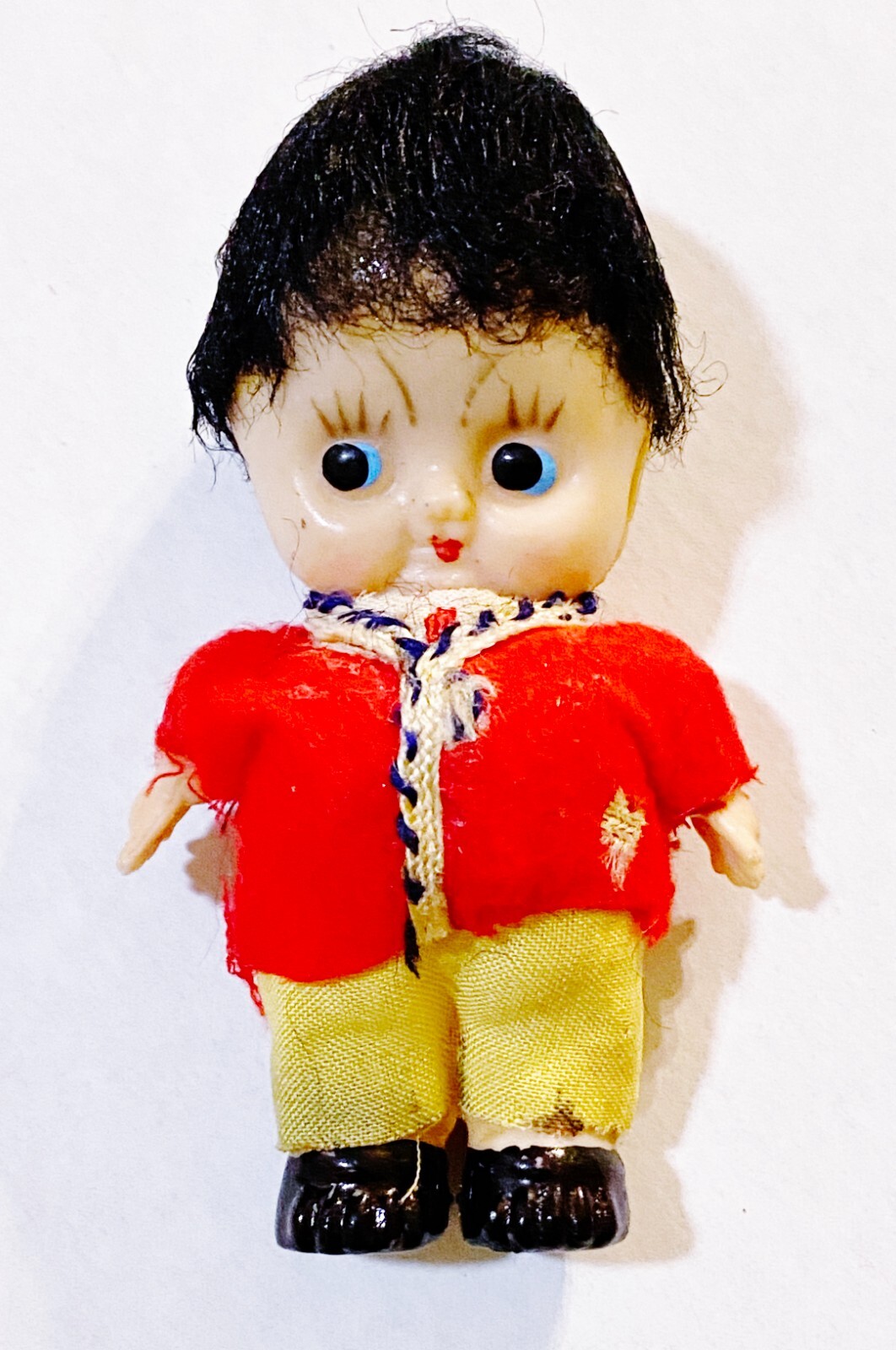 Vintage Celluloid Kewpie Doll 4" Tall With Hair and Clothes | eBay