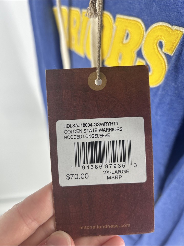 Mitchell & Ness Golden State Warriors Men's Lightweight Hoodie 2XL ...